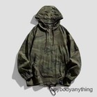 Men's Hooded Camouflage Smock Jacket Army Green Pullover Pocket Coat ...