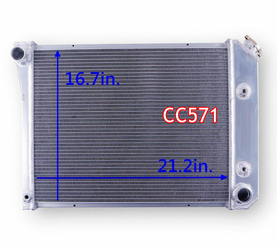 3 Row Aluminum Radiator 1968-74 Chevy Nova/70-81 Camaro/75-87 El Camino ...