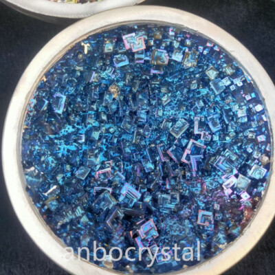 A+ Blue Bismuth Ore geode Quartz Crystal Bowl Mineral Specimen Reiki ...