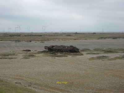 Photo 6x4 Target Tank in Lydd Ranges Jury's Gap As seen from the track ...