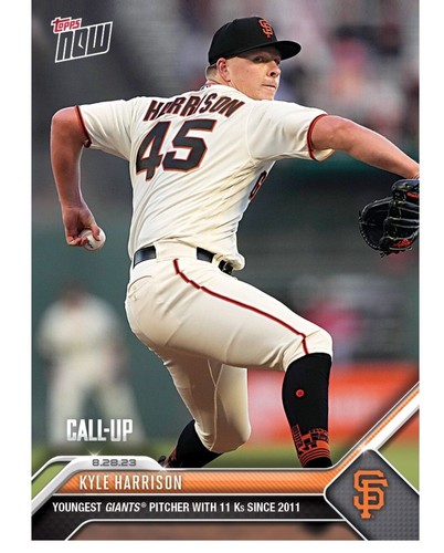2023 Topps Now Kyle Harrison Rookie Card RC Youngest Giants Pitcher ...