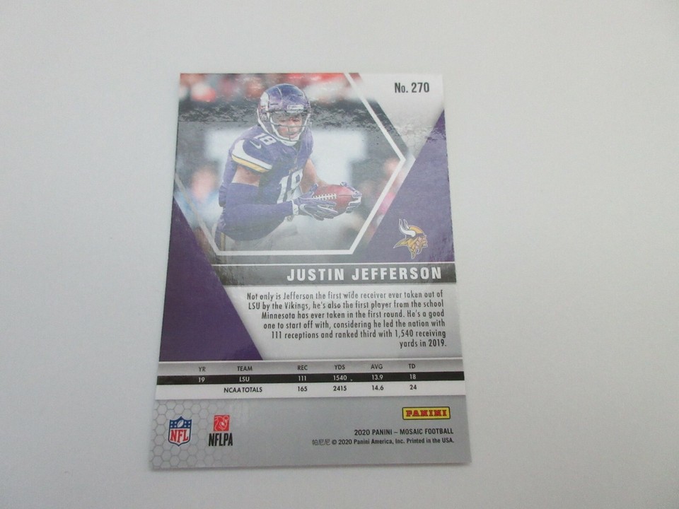 2020 Panini Mosaic Prizm Football NFL Debut Rookie RC Card Justin ...