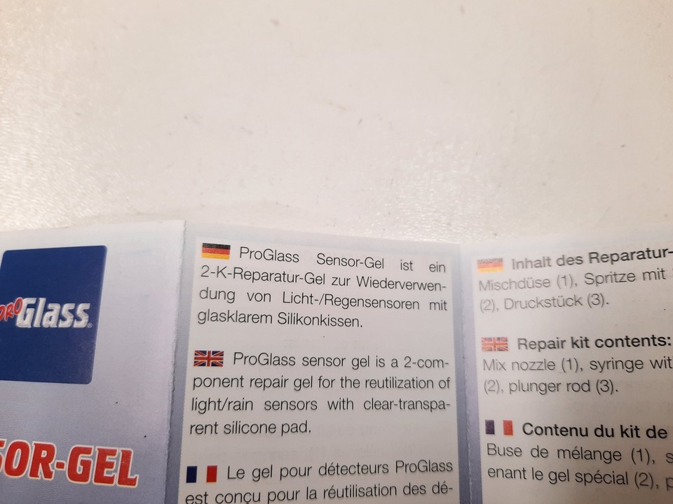 Proglass Regensensor Gel Sensorgel Reparaturgel Pro Glass | eBay.de