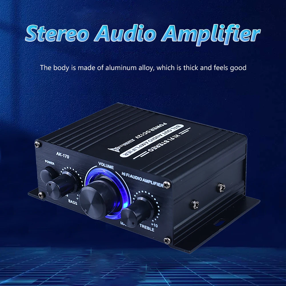Metal Home Car Amplifiers Audio Power Stereo HIFI Digital Amplifier ...