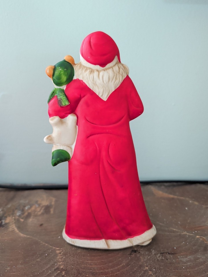 Vintage Hand Painted Bisque Porcelain 8” Santa Figurine Father ...