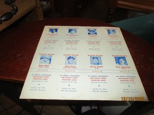 Rare 1975 Baseball Card Convention Pikesville, Md. Uncut Card Sheet ...