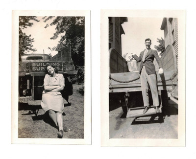 Pair Vtg 1940s Photos ICE TRUCKS Delivery Ives Ice & Coal New York ...