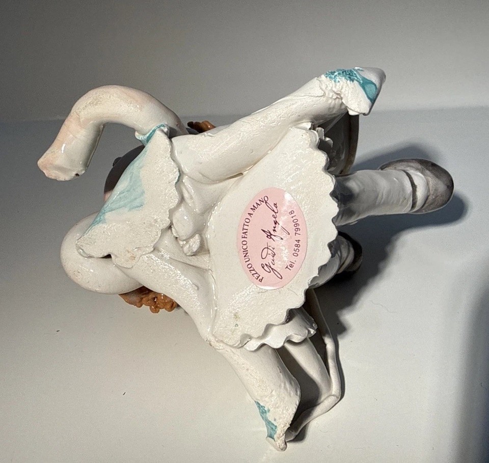 VTG Hand made Glased Ceramic Girl Figurine w M/spaghetti hair Art ...