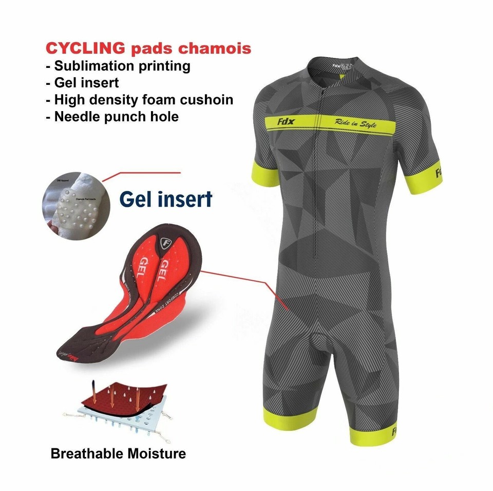 Mens Classic Cycling Skinsuit Stylish Padded One Piece Cycling Tri Suit ...