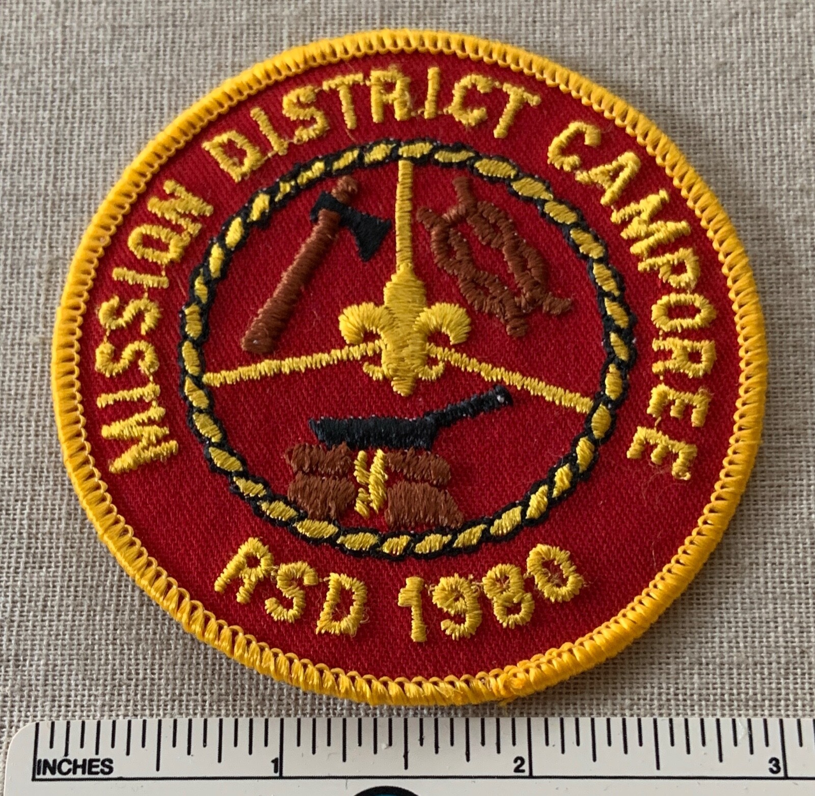 Vintage 1980 MISSION DISTRICT Boy Scout Camporee PATCH BSA DP RSD Camp ...