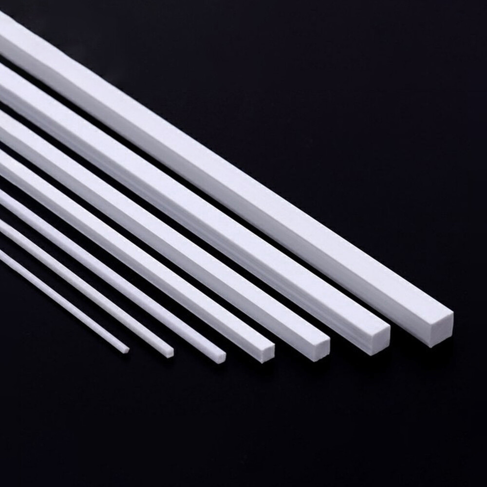 White Solid ABS Plastic Square Bar Rod DIY Model Building 1x1-10x10mm ...