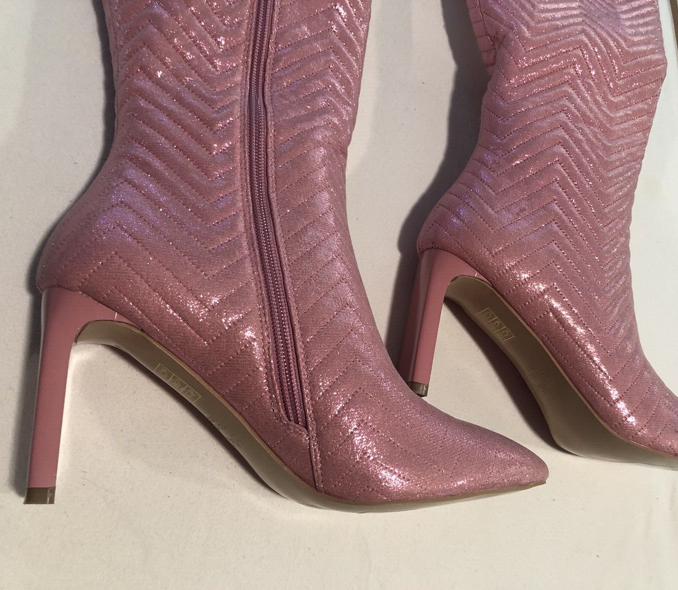 London Rag Women's Pink Size 7 Quilted Sparkle Fabric Boots | eBay