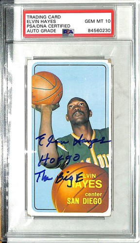 1970-71 Topps ELVIN HAYES Signed Rockets Card #70 Auto Graded PSA/DNA ...
