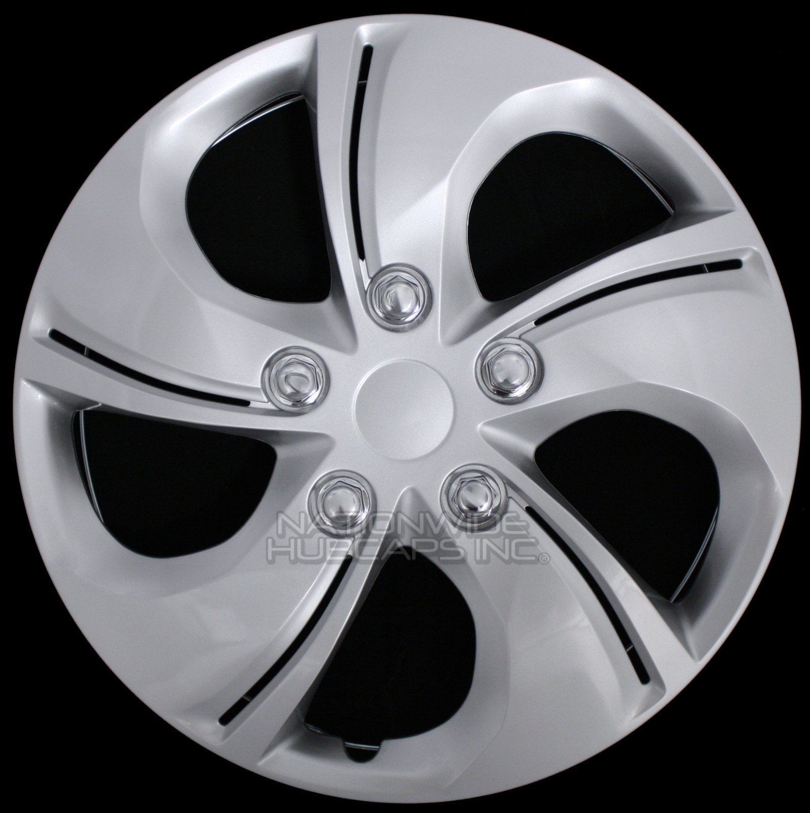 15" Set of 4 Wheel Covers Snap On 5 Spoke Full Hub Caps fit R15 Tire ...