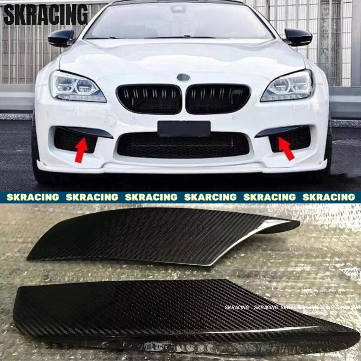 Dry Carbon Fiber Front Bumper Lip Upper Splitter Canards For BMW M6 F06 ...