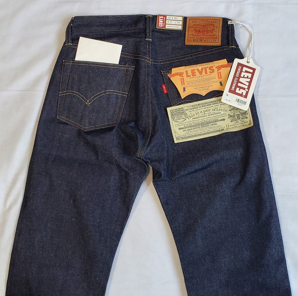 NWT Levis LVC 501ZXX Big E 1954 Selvedge Denim Straight Fit Men Jeans ...