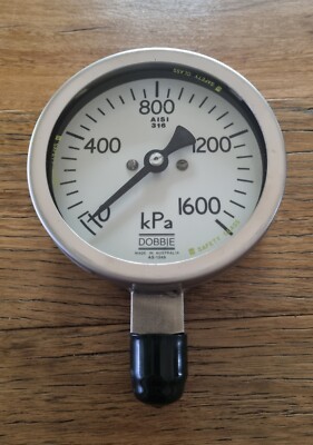 DOBBIE INSTRUMENTS Dobros Made In Australia 1600 KPA GAUGE Stainless ...
