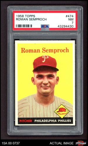 1958 Topps #474 Roman Semproch Phillies PSA 7 - NM | eBay