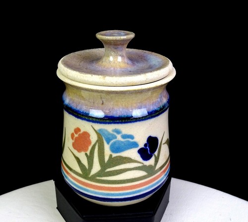 Frank Massarella Signed Firehouse Pottery Ojai Ca Floral 4 3/4" Lidded ...