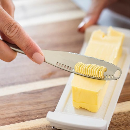 READY BUTTER 3-in-1 Butter Knife - Stainless Steel Serrated Knife With ...