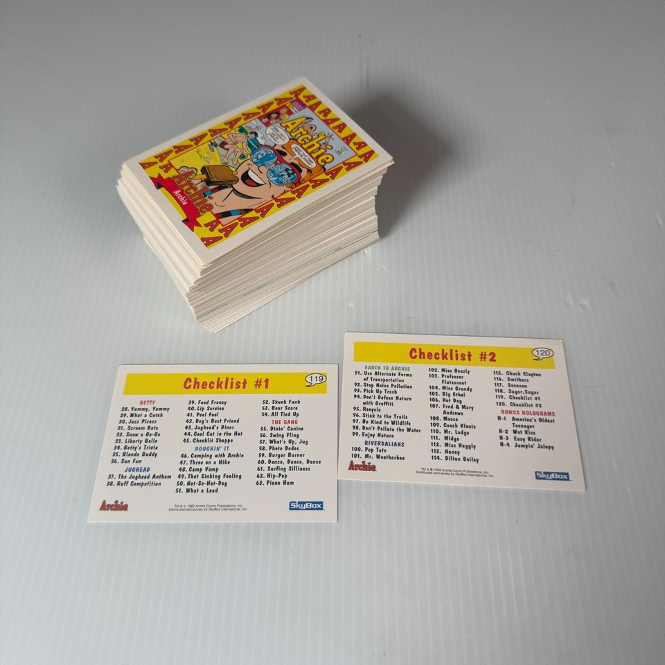 1992 SkyBox Archie Comic Base Trading Card Collectors Full Set of 1 ...