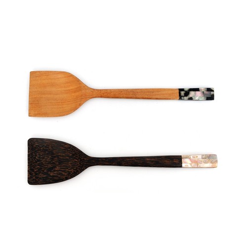 Myanmar Handmade Natural Wood Spatula Turner With Mother of Pearl ...