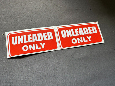 2x CAR STICKER Unleaded Only Fuel Petrol Diesel Sticker Decal Fuel ...