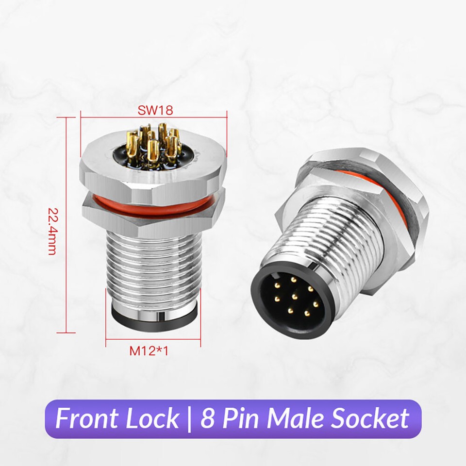 M12 Sensor Connector 4/5/8/12 Pin Male/Female Aviation Plug/Socket 0cn ...