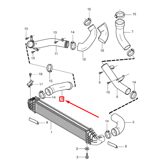 Volvo S80 Mk2 rechter Ladeluftkühlerschlauch 31319473 neues echtes ...