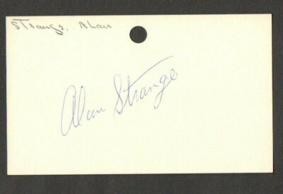Alan Strange 3x5 signed auto autographed index note card Browns ...