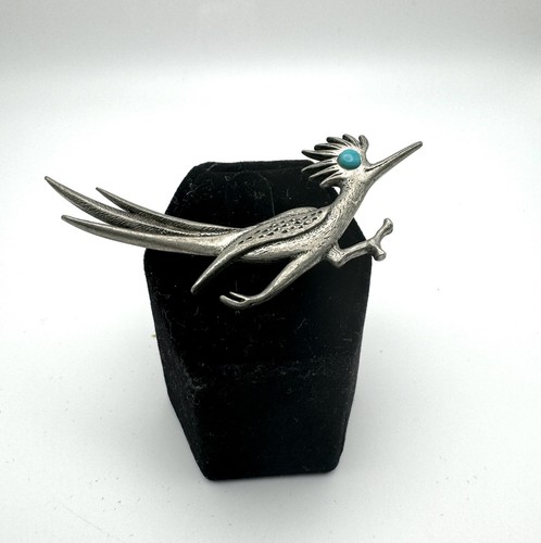Vintage J Ritter Pewter Roadrunner Brooch Pin Signed Southwest Novelty ...