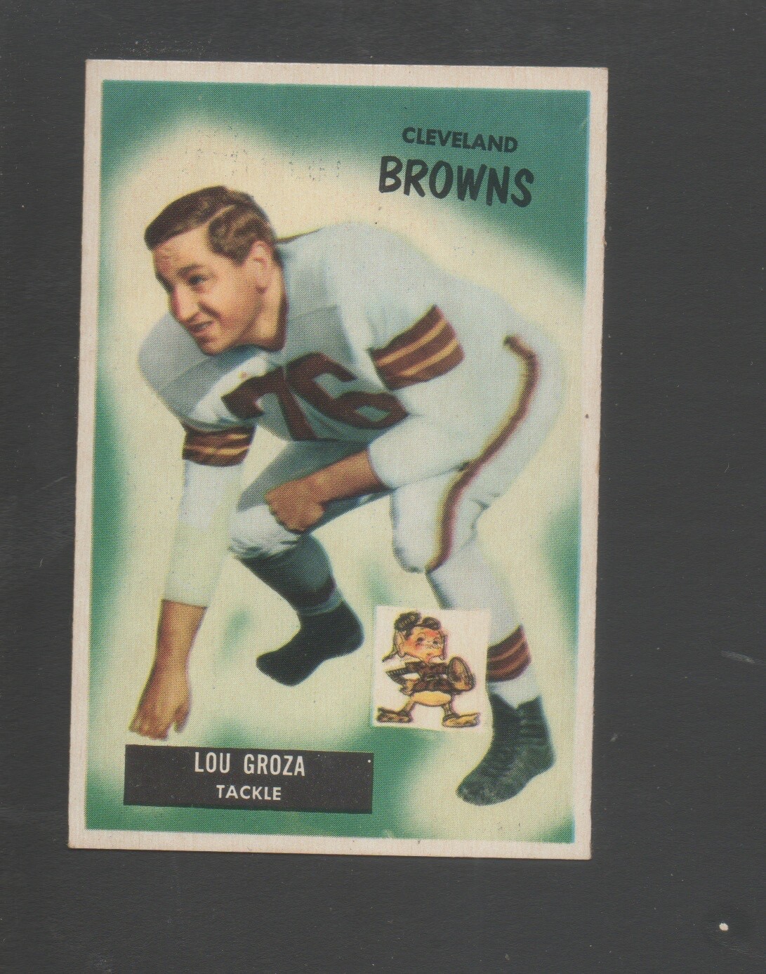 1955 Bowman Football Card #37 Lou Groza-Cleveland Browns Near Mint Card ...