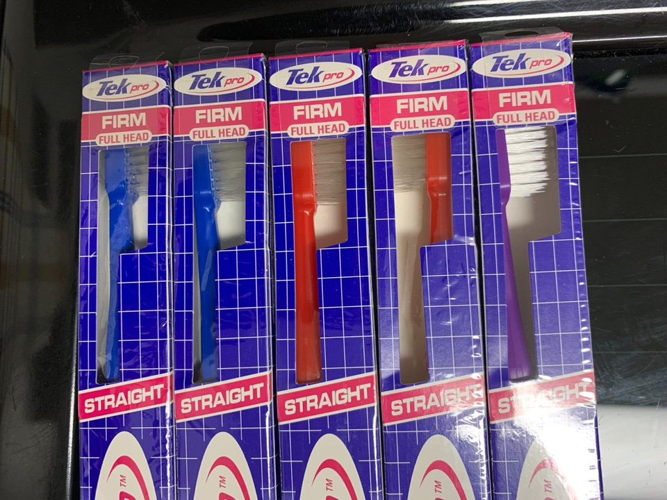 5 lot Vintage 1999 Playtex Tek Pro Adult firm Toothbrush red/blue ...