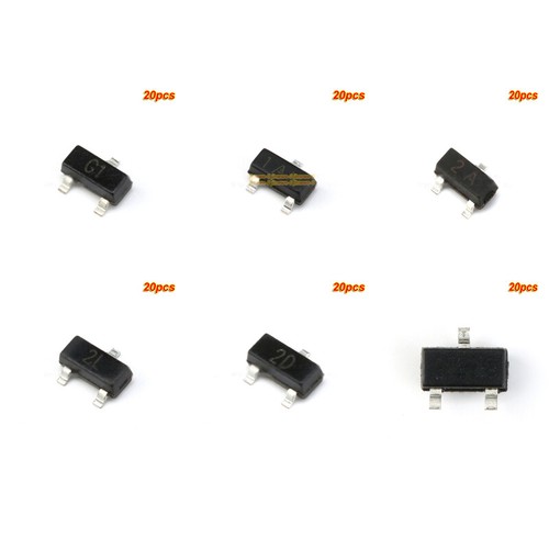20pcs SMD Triode MMBTA92LT1/3904/3906/5401/2N5551 SOT-23 series ...