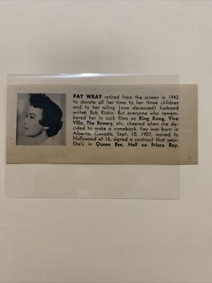 Fay Wray King Kong & Regis Toomey Guys And Dolls 1956 Hollywood Star ...