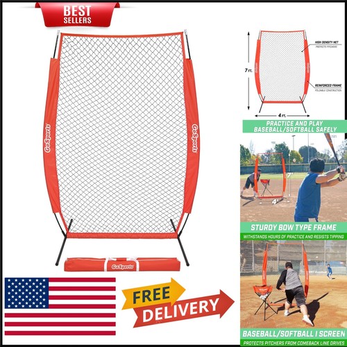Portable 7' x 4' Pitcher Protection Net - Ideal for Baseball & Softball ...
