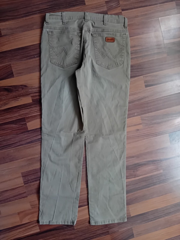 Wrangler Pantalon Tissu Homme Beige Uni Logo Casual (W33) | eBay