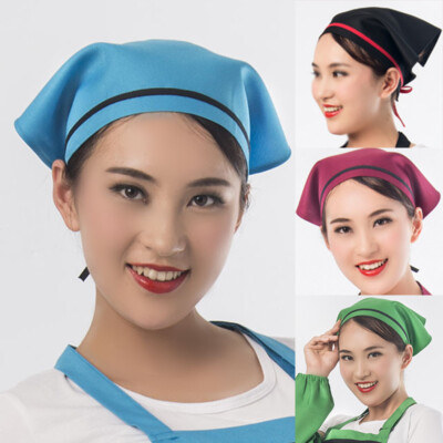 Kitchen Work Cap Chef Hat Cooker Restaurant Waiter Triangle Head Scarf ...