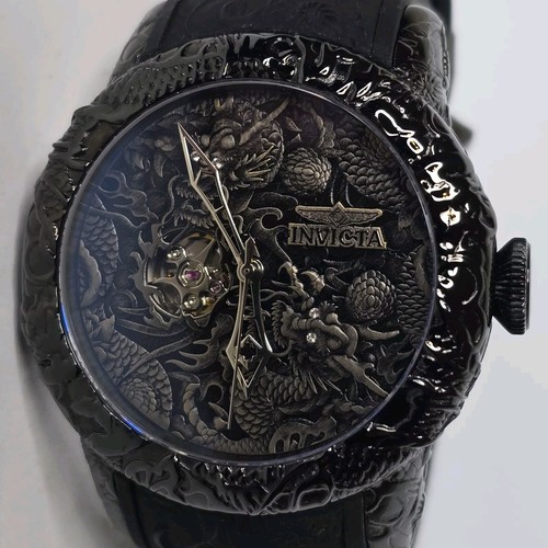 Invicta Men's Automatic S1 Dragon Watch Open Heart Black 50mm 25081 | eBay