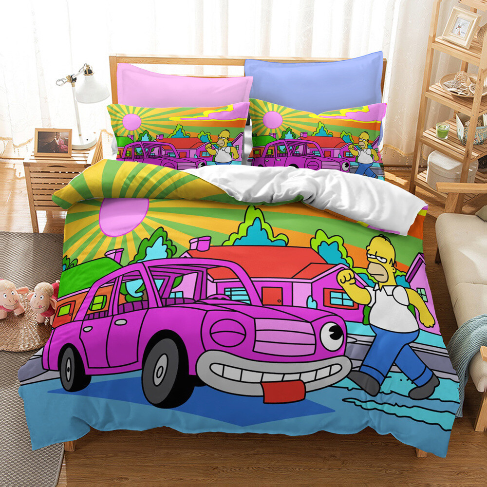 The Simpsons Quilt Duvet Cover Pillowcases Doona Bedding Set Single ...