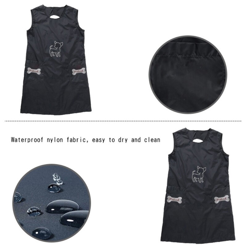 Waterproof Nylon Pet Grooming Apron Work Clothes Dogs Cats Groomer Bath ...