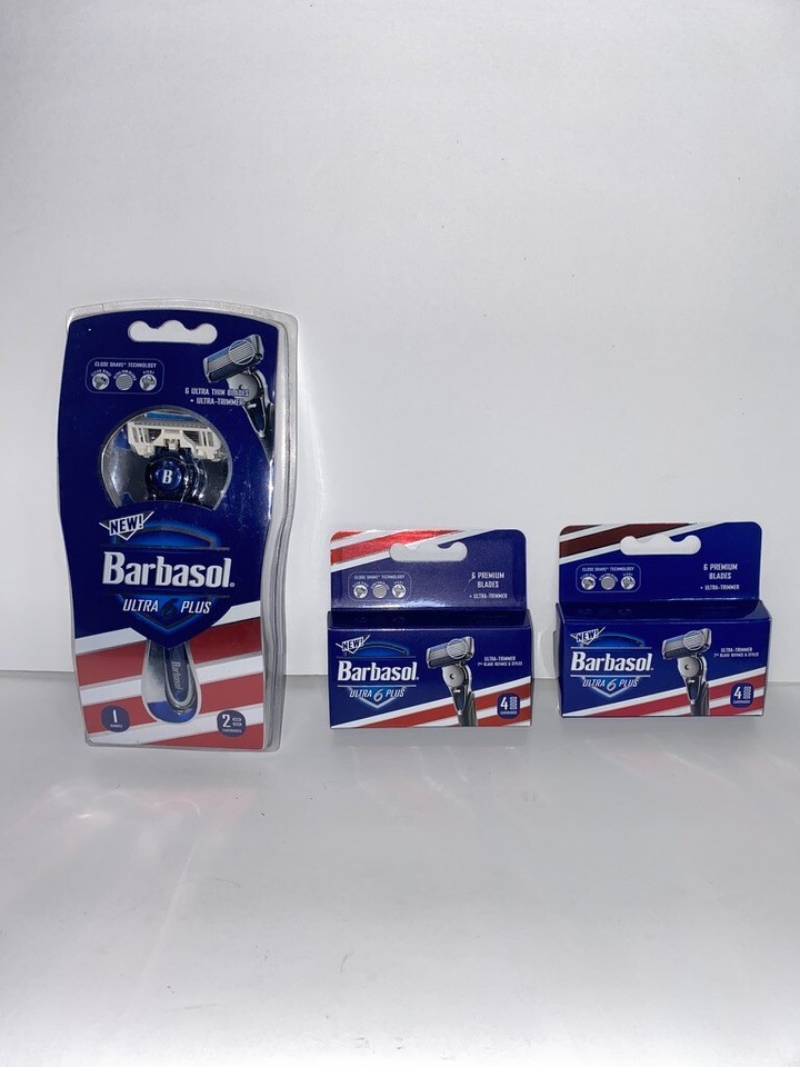 Barbasol Ultra 6 Plus Razor Handle w/10 Cartridges ~ Brand New | eBay