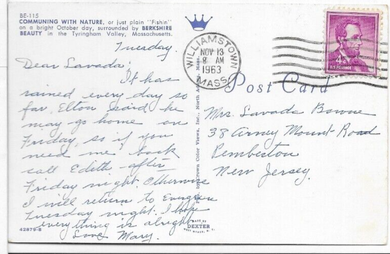COMMUNING WITH NATURE, TYRINGHAM VALLEY MASS. VINTAGE POSTCARD 1E20 | eBay