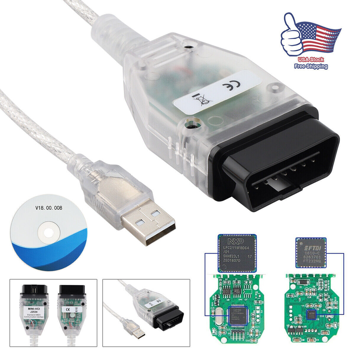 2024 MINI VCI TIS Techstream V18.00.008 TIS J2534 For Toyota Inspection ...