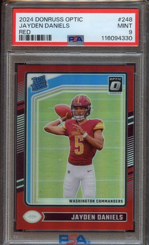 2024 Donruss Optic Jayden Daniels Rated Rookie - Red Prizm /125 RC PSA ...