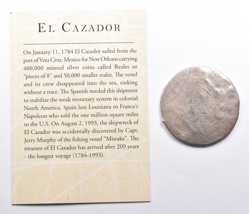 1782 El Cazador Spanish Colonial 8 Reales Shipwreck Coin *3613 | eBay
