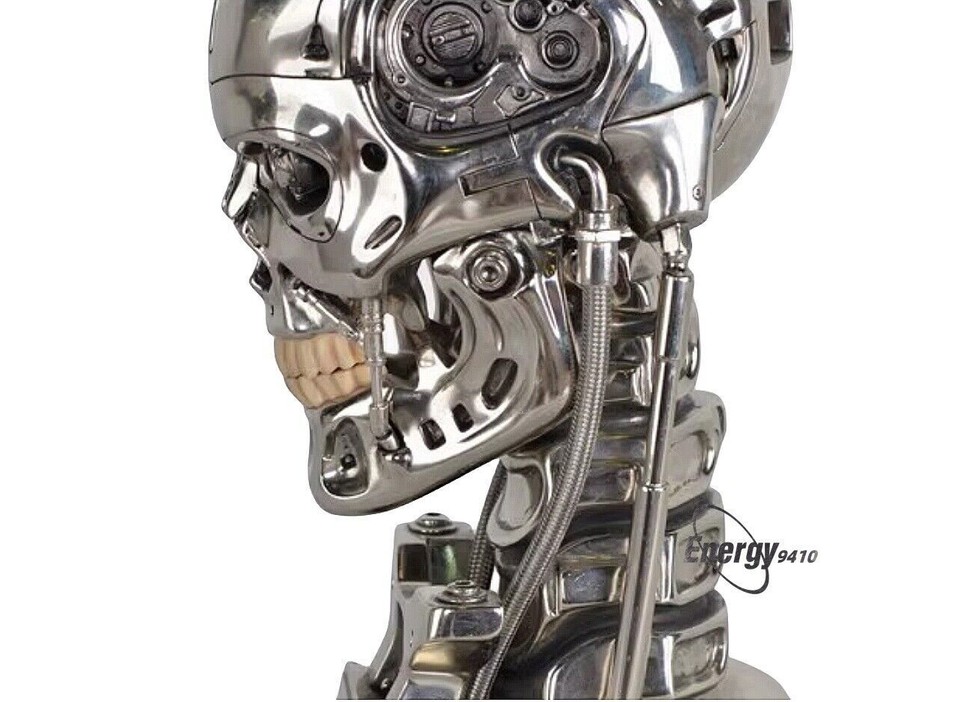 US STOCK !Terminator T2 Arnold T800 1:1 Bust Endoskeleton Skull Statue ...