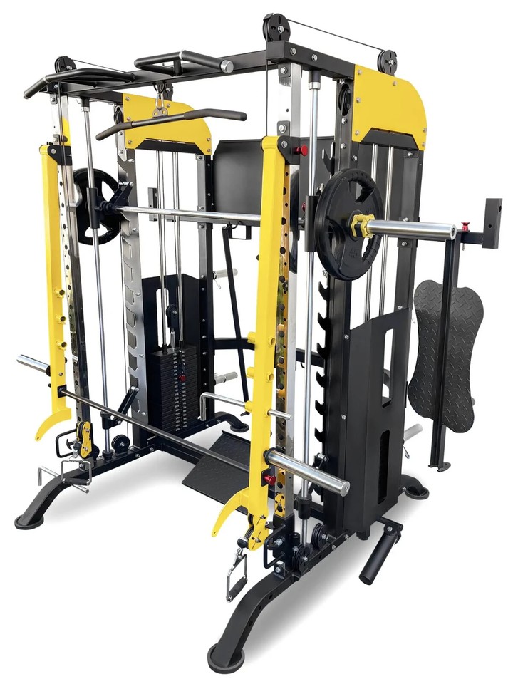 French Fitness FSR90 Functional Trainer Smith & Squat Rack Machine (New ...