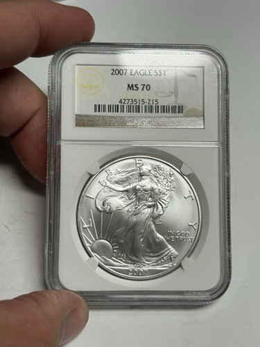 2007 NGC MS70 American Silver Eagle Dollar, $1 ASE BU | eBay
