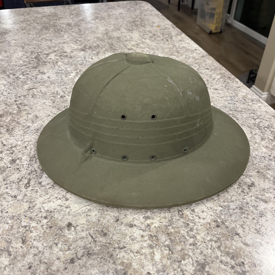 Vintage WWII USN pith hat helmet military navy N140 green USMC marines ...